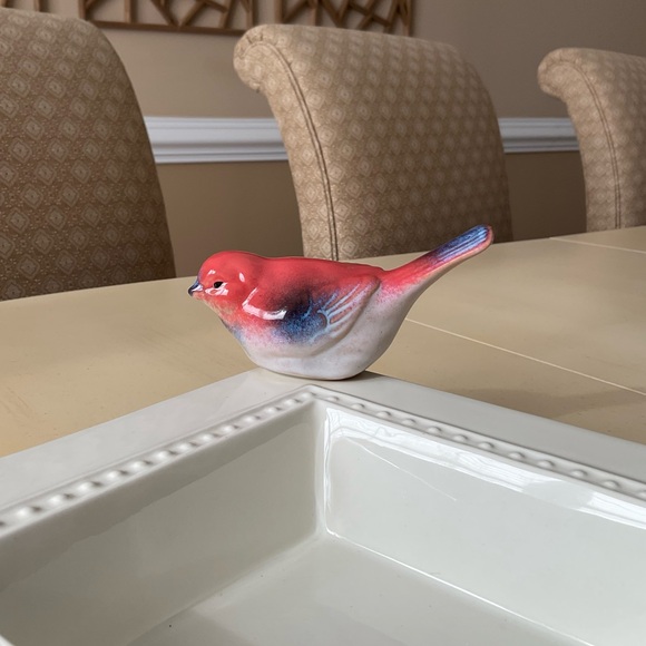 Hand Crafted | Accents | Stoneware Red And Blue Bird Platter Decoration ...